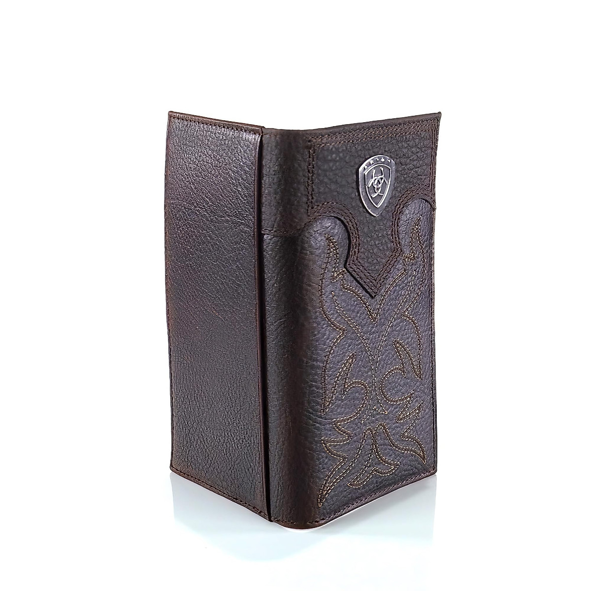 ARIAT Men's Boot-Embroidery Rodeo Tan Leather Wallet