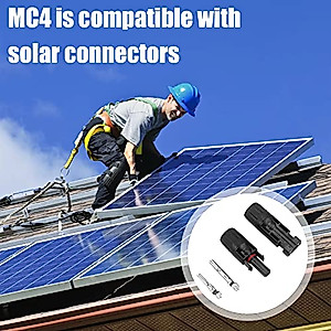 PRECIHW 40PCS Solar Panel Connectors, Male/Female Multi-Contact 4 Solar Connectors, IP67 1000V 30A Waterproof Solar Panel Cable Connectors (20 Pairs Solar Connectors with 2 Pack Wrench)