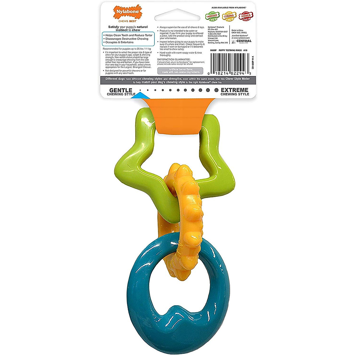 (3 Pack) Nylabone Just For Puppies Triple Teething Ring Chew Toy