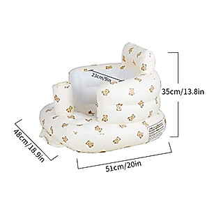Baby Inflatable Seat for Babies 3-36 Months, Built in Air Pump Infant Back Support Sofa, Infant Support Seat Toddler Chair for Sitting Up, Baby Shower Chair Floor Seater Gifts (Bear Cub)