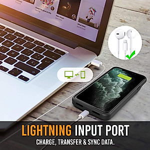 Alpatronix iPhone 11 Pro Battery Case (5.8 inch), 5000mAh Slim Portable Protective Extended Charger Cover with Wireless Charging Compatible with Lightning Audio and CarPlay - BXXI Pro – Matte Black