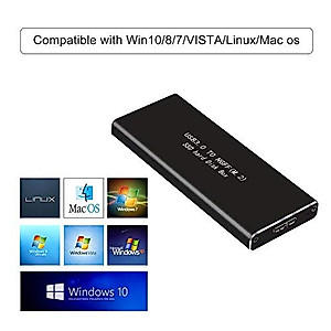 M.2 SATA SSD to USB 3.0 External SSD Reader Converter Adapter Enclosure with UASP, Support NGFF M.2 2280 2260 2242 2230 SSD with Key B/Key B+M(Can't Fit for PCIe NVMe/PCIe AHCI with Key M)