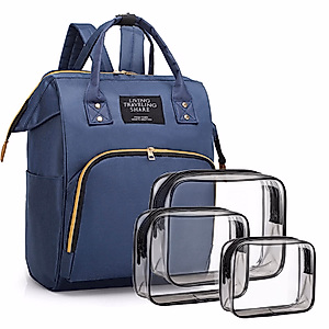 Diaper Bag with Organizing Pouches, Nappy Bags Handbag Multifunction Diaper Bag for Baby Care Travel Backpack Large Capacity Blue