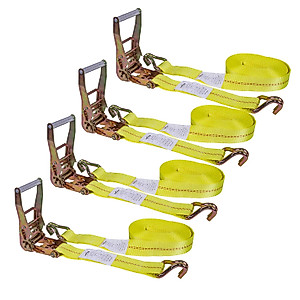 Autofonder 12 Pack Ratchet Tie Down Strap - 2" x 27' Heavy Duty Ratchet Straps with Aluminum Handle, Cargo Straps for Moving Appliances, Lawn Equipment, Motorcycle in a Truck
