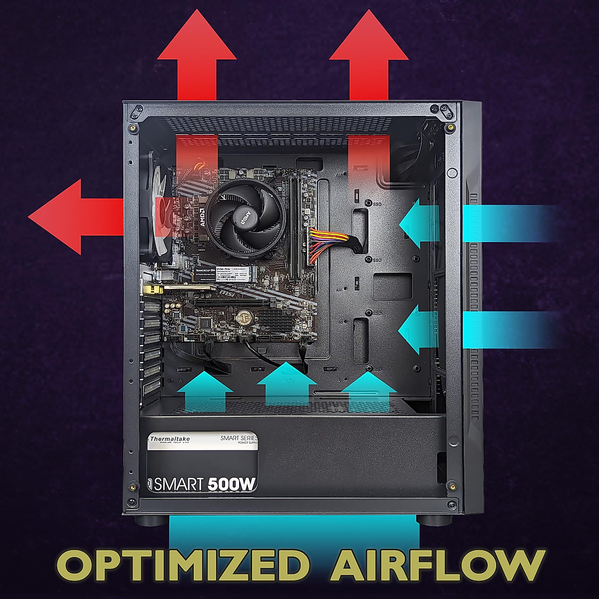 Cobratype Canebrake Gaming PC - AMD Ryzen 5 5600G, AMD Radeon Vega 7 Graphics, 16GB DDR4 RAM, 512GB NVMe, Windows 11 - Gaming Desktop