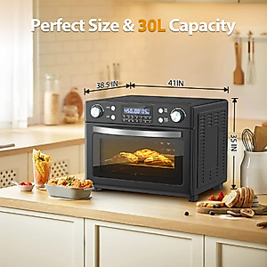 26 inch Toaster Oven Freestanding and Wall Mounted, Toaster Oven with Remote Control & Touch Screen, Adjustable Flame Color and Speed, Log/Crystal Options