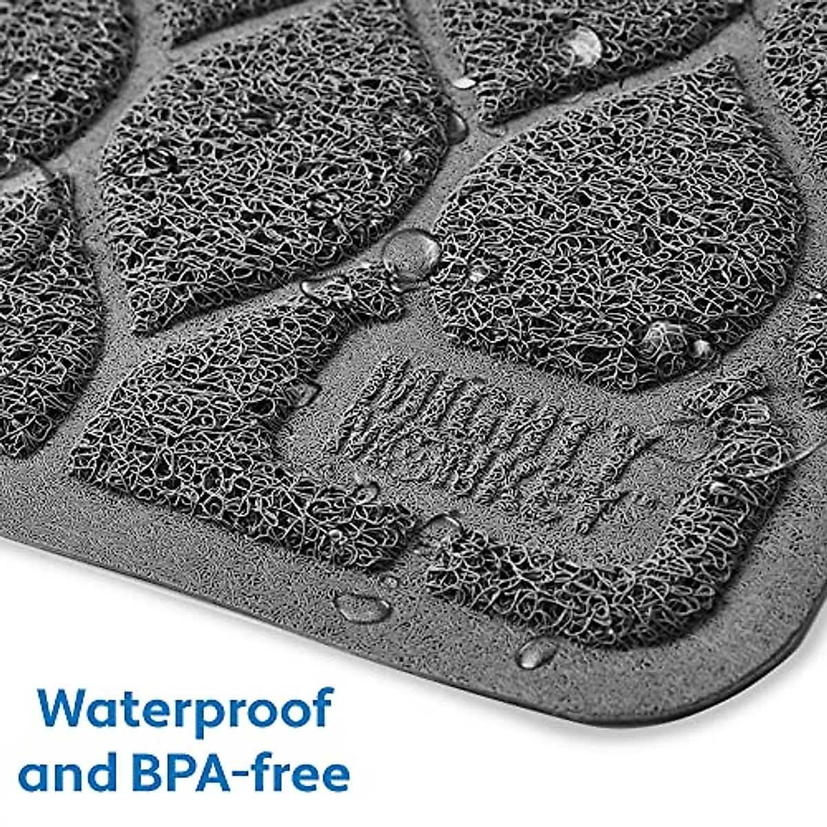 Mighty Monkey Durable Easy Clean Cat Litter Box Mat, Great Scatter Control Mats, Keep Floors Clean, Soft on Sensitive Kitty Paws, Cats Accessories, Large Size, Slip Resistant, 24x17, Graphite