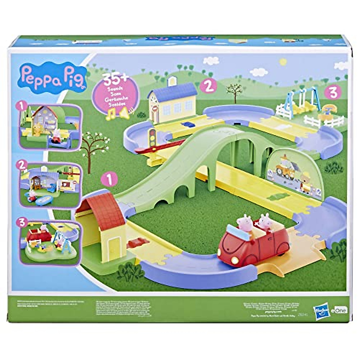 Peppa Pig All Around Peppa’s Town Playset with Car Track, Preschool Toys, Toys for 3 Year Old Girls and Boys and Up
