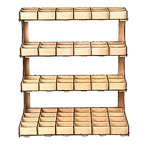 Tongina Wooden Storage Rack Stand Holder for Acrylic Paint Hobby Brush - 4-Layer 60-Grid