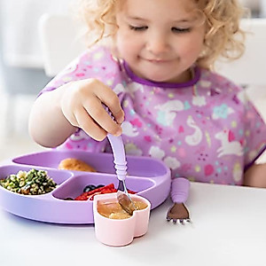 Bumkins Baby Silicone Little Dippers, Attaches to Bowls, Dishes and Plates, Sauce Cup, Holds Condiments, Dip, Puree, Toppings, Baby Led Weaning, Essential Feeding Supplies, for Babies 6 Months Up