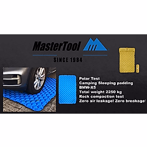 MasterTool Ultralight Double Sleeping Pad for Camping, Portable Waterproof Camping Pad, Inflatable Comfort Camping Mattress 2 Person, Ripstop Sleeping mat for Backpacking (Blue)