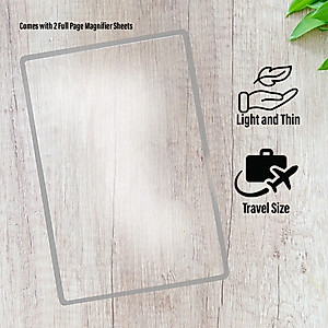 MagniPros(2PACK) Large Full Page 3X Premium Magnifying Sheet Fresnel Lens 7.5" X 10.5"+2 Bonus Ruler Magnifiers+2 Bookmark Lenses-Best Magnifying Set for Reading Small Prints & Low Vision Seniors