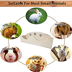 Hamiledyi Rabbit Hay Feeder Rack Bunny Grass Holder Wooden Food Feeding Manger with 3 Kinds of Grass Balls Less Wasted Hanging Hay Dispenser for Guinea Pigs Gerbil Chinchillas Squirrels Ferret