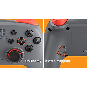 PowerA Nano Enhanced Wireless Controller for Nintendo Switch - Grey-Neon, Works with Nintendo Switch Lite, Bluetooth Controller, Gamepad, Compact, Smaller, Rechargeable, Portable - Nintendo Switch