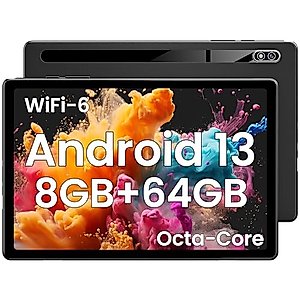 2024 Tablet Android Tablet Octa-Core Processor 64GB Storage 1TB Expandable, 2+8MP Dual Camera, Tablets PC