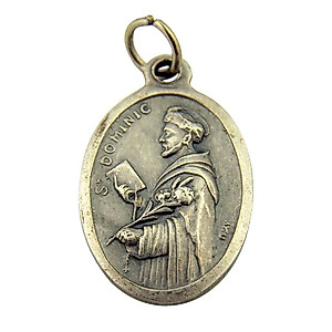 Religious Gifts Silver Toned Base Catholic Saint Dominic Patron of Astronomy Medal Pendant, 1 Inch
