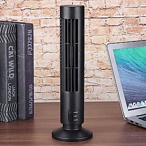 Gonetre Portable Air Cooler Vertical Bladeless Fan USB Desktop Air Conditioner Fan Mini Cooling Tower Fan for Home Office (Black)