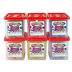 Colorations Wheat & Gluten Free Dough, 6 Classic Colors, ea 1.5 lb | Non-Toxic, Play Dough, Bulk Set, Sensory Kit, Party Favors, Classroom Pack
