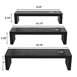 Bundled Black Floating Shelves of GREENDEW Wall Shelves Invisible Mounted (Set of 2) and U-Shaped Decor Shelves (Set of 3) for Living Room, Bedroom, Bathroom, Kitchen, Office Storage