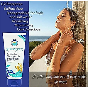 STREAM 2 SEA 3-in-1 Conditioning Shampoo and Body Wash and Leave-In Conditioner Bundle - UV Absorbent Moisturizing Protection for Skin and Body - Reef Safe, Paraben-Free and Biodegradable