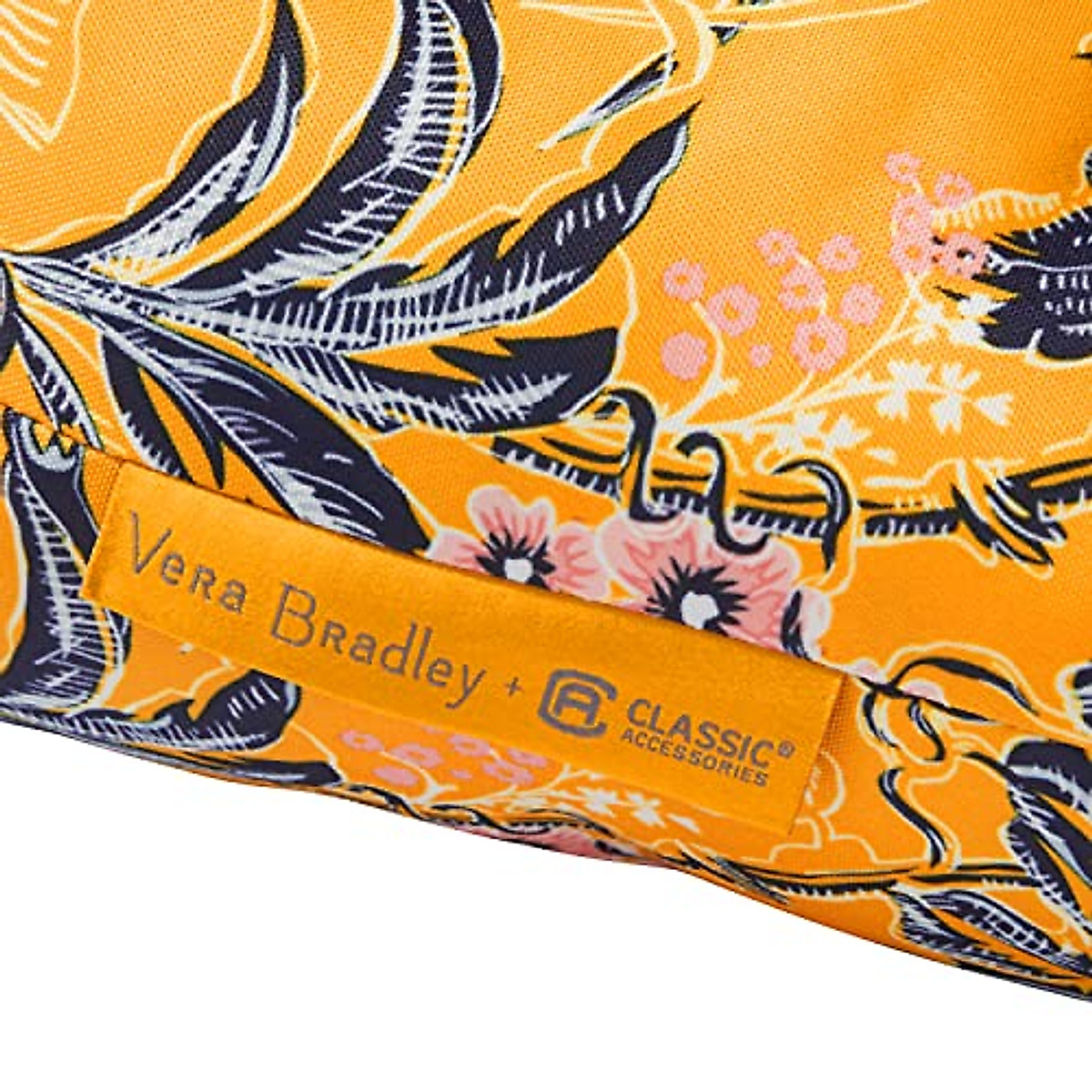 Vera Bradley by Classic Accessories Water-Resistant Patio Chair Cushions, 19 x 19 x 5 Inch, 2 Pack, Rain Forest Toile Gold, Chair Seat Cushions