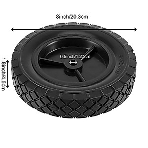 HOIGON 4 PCS 8 x 1.75 Inch Solid Rubber Hand Truck Wheel, Universal Replacement Tires Wheels for 1/2 Inch Axle, Lawn Mower Wheels for Garden Recliner, Dolly, Compressor, 110 LBS Load Capacity