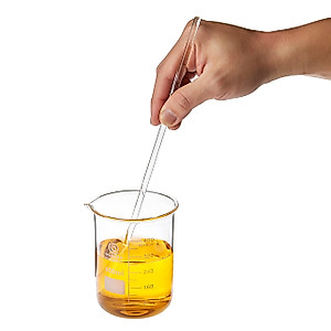 8-Pack of Glass Stirring Rods, 12-Inch Length - Great for Mixing Liquids and Solids - Made from Borosilicate Glass - Laboratory, Hospital, Pharmacy, Science and Chemistry Classroom Supplies