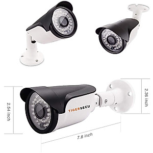 TIGERSECU Super HD 1080P Hybrid 4-in-1 Security Camera with OSD Switch, for TVI/CVI/AHD/D1 DVR, Weatherproof for Indoor/Outdoor Use (Power Supply and Coaxial Cable Sold Separately)