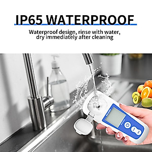 REVASRI Digital Brix Refractometer, Rechargeable Brix Meter for Liquid Sugar Content with LCD, 0-55% Range ±0.2% Accuracy with Auto Temperature Compensation