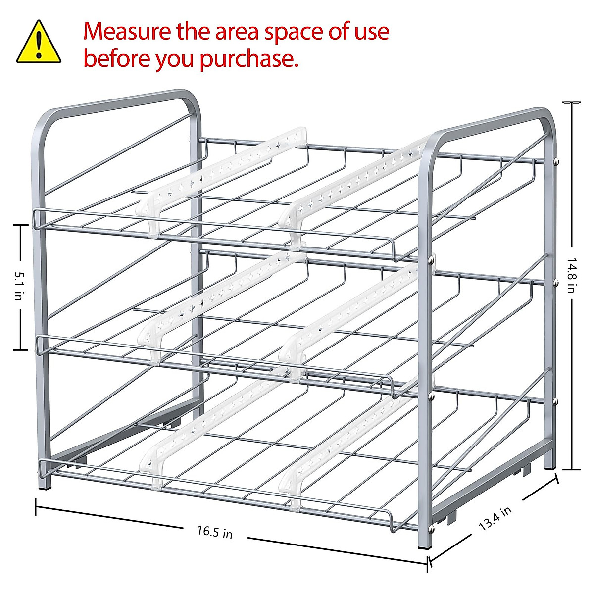 BTY Can Organizer for Pantry Stackable 2 Pack, Can Storage Organizer Rack Stacking Can Dispensers Small Space Holds up to 36 Cans for Pantry, Kitchen, Cabinet- Silver