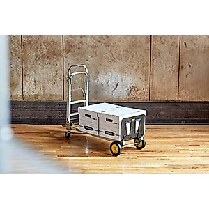 Safco Products Hide-Away Convertible Hand Truck, Dual Function, 400 lbs. Total Capacity, Aluminum Frame