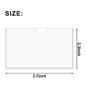 Self-Adhesive Business Card Pockets with Top Open for Loading, Card Holder for Organizing and Protecting Your Cards or Photos, Crystal Clear Plastic (3.7 x 2.3 Inches, 30 Packs)