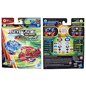 BEYBLADE Burst QuadDrive Salvage Valtryek Rashad V7 and Gilded Nemesis N7 Spinning Top Dual Pack -- 2 Battling Game Top Toy for Kids Ages 8 and Up