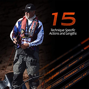 KastKing Speed Demon Pro Bass Fishing Rods, Cast-Sq Bill Crankinft -6ft 8in M Power-Moderate