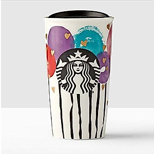 Starbucks Valentine's Day Balloons Double Wall Traveler 12 Oz