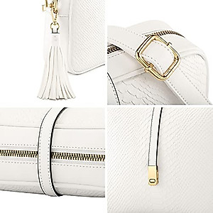 Small Crossbody Bags for Women White Purse Cross Body Handbags Stylish Designer Purses Evening Bag Vagan Leather Shoulder Bag with Tassel