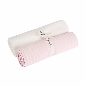 Under the Nile Organic Cotton Baby Girl Pink Stripe Swaddle Blanket 2 Pack