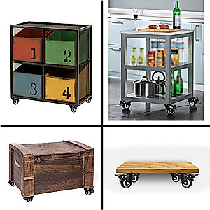 ASHGOOB 2" Caster Wheels Set of 4, Heavy Duty Casters with Brake, No Noise Locking Polyurethane (PU) Wheels, Swivel Plate Castors Pack 4