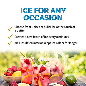 Newair Portable Countertop Ice Maker, Silver | 33 lbs. Of Ice A Day, Ice Cubes Ready In 8 Minutes With 2 Ice Bullet Sizes | Ideal For Home, Office, Bar, RV NIM033SS00