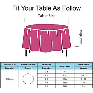 PARTY ULYJA Hot Pink Plastic Tablecloths 2 Pack Fuchsia Disposable Table Covers 84 Inch Circle Magenta Birdal Shower PEVA Cerise Table Cloths for Picnic Birthday Wedding's 6 ft Round Table Use