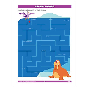 School Zone - Mazes Workbook - 64 Pages, Ages 4 to 6, Preschool, Kindergarten, Maze Puzzles, Wide Paths, Colorful Pictures, Problem-Solving, and More (School Zone Activity Zone® Workbook Series)