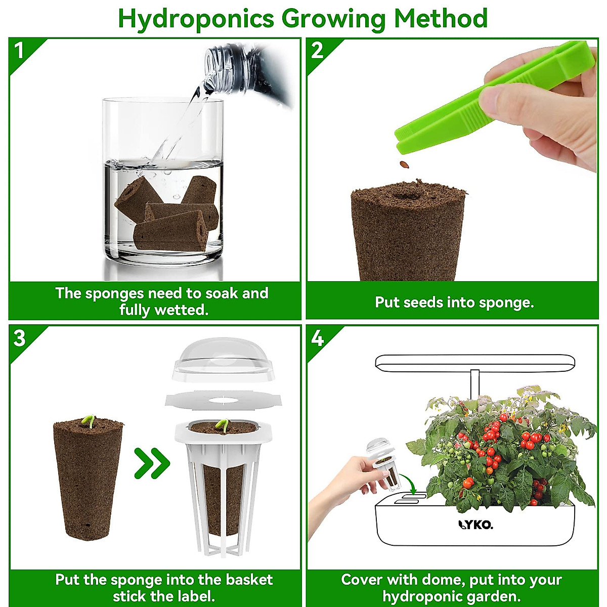 LYKO Basil Cilantro Dill Mint Seed Starter Kit for Hydroponics Growing System, Vegetable Pod Kits for Planting Indoor Garden 500+ Seeds (Basil, Parsley, Oregano, Thyme, Mint, Cilantro & Dill) 7 Pods