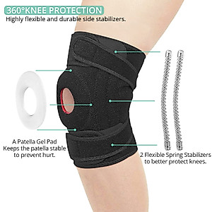 VINTEAM Knee Brace Support for Men & Women - Adjustable Knee Strap, Compression Neoprene, Universal Size (30-50cm)