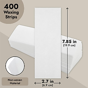 Juvale 400-Pack Wax Strips for Body and Facial Hair Removal - Non-Woven Depilatory Paper Sheets, Customizable Size, Smooth Surface, and Disposable (7.85x2.7 in)