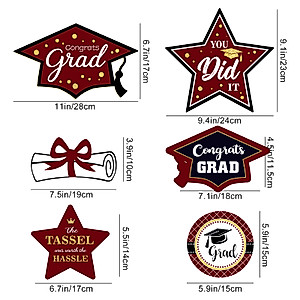 Maroon and Gold Graduation Decorations Set of 24 Class of 2025 Table Decor Congrats Grad Party Centerpiece Sticks Table Toppers Graduation Party Supplies