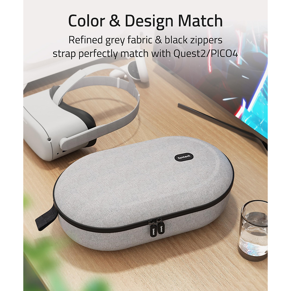 Syntech Hard Carrying Case with 10,000mAh VR Battery Pack Compatible with Meta/Oculus Quest2