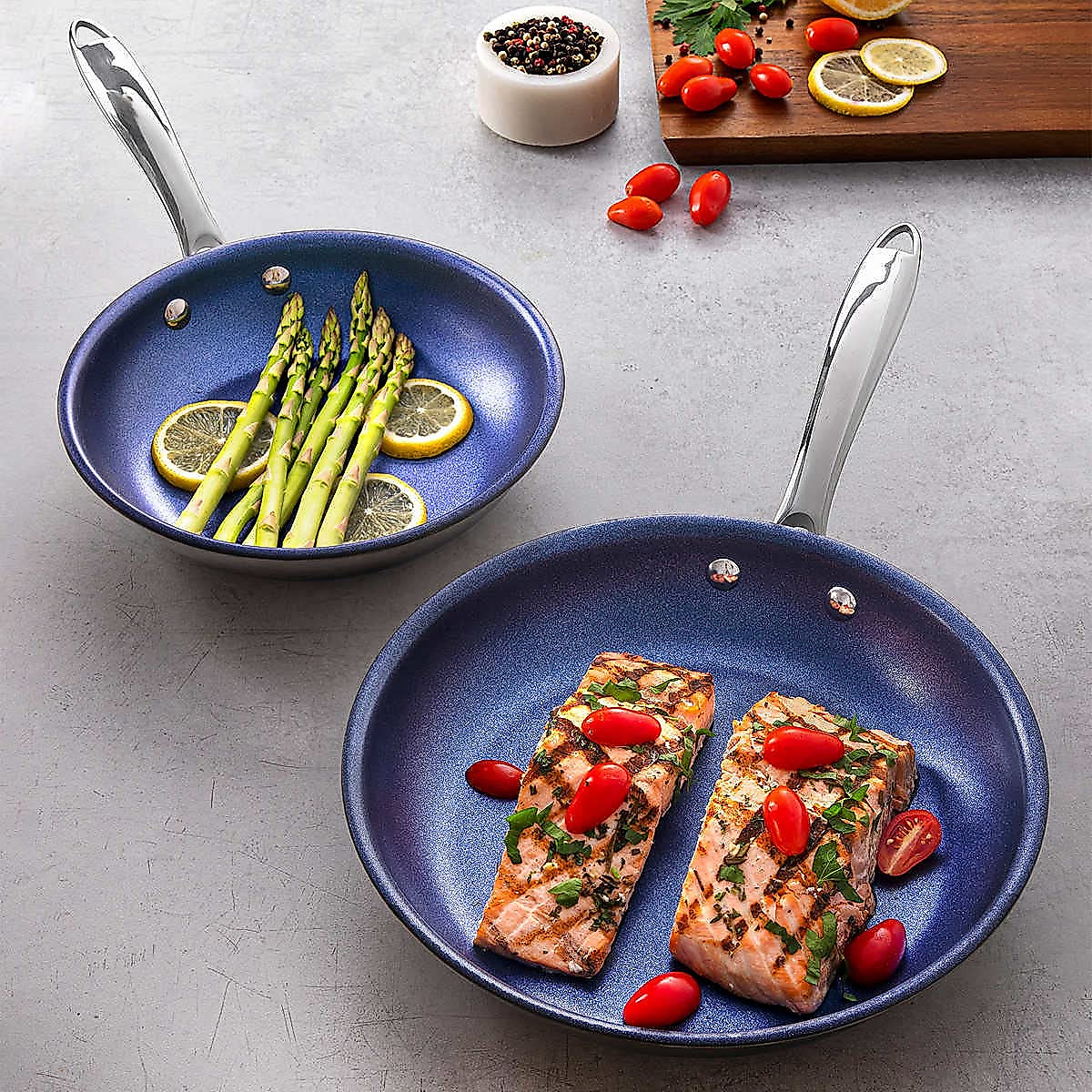 Granitestone Stainless Steel Tri-Ply Non-Stick Saute Pans, 2-Piece Set