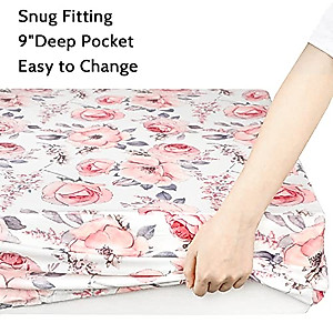 Baby Car Seat Cover and Crib Sheet, Winter Carseat Cover Girls, Floral Crib Fitted Sheet, Pink Flower