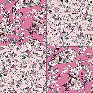 Vera Bradley Women's Cotton Convertible Wristlet With RFID Protection, Botanical Paisley Pink Patchwork, One Size