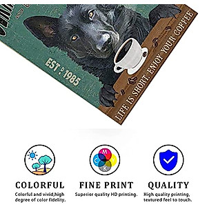 CCPARTON Metal Signs Black German Shepherd Dog Coffee Company Signs Vintage Signs Retro Aluminum Sign for Home Cafe Kitchen 8x12 Inches